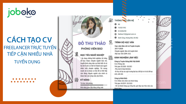 # Cách tạo CV freelancer trực tuyến chuẩn, chuyên nghiệp, ấn tượng ...